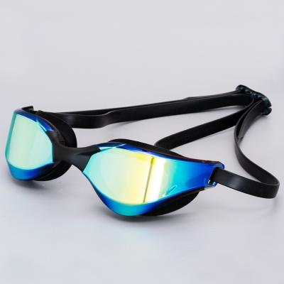 China Custom Logo High-Tech Anti-Fog Swimming Goggles with Eco-Friendly Silicone and Adjustable Nose Bridge for Adults for sale
