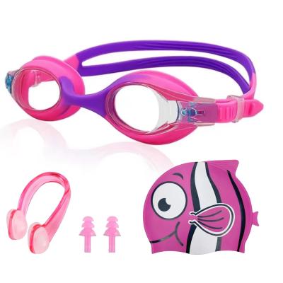 China Kids Anti-Fog UV Protection Swimming Goggles with Eco-Friendly PC Lens and Silicone Strap for sale