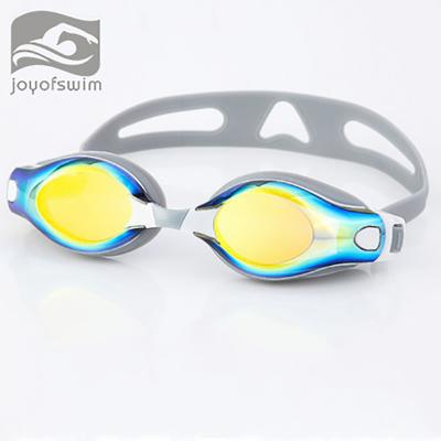 China Custom Blue Glass Anti-fog UV Protection Swimming Goggles with Adjustable Strap for sale