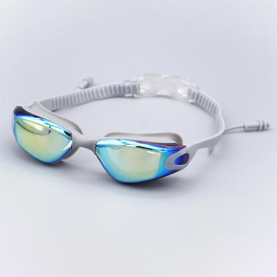 China Funny Rainbow Plating Adult Swimming Goggles with Anti-Fog and UV Protection for Training for sale