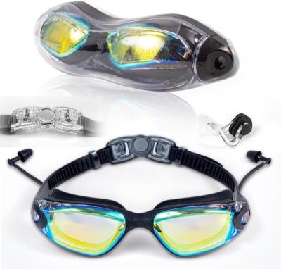 China Professional Anti-Fog UV Protection Swimming Goggles with Adjustable Strap for Adults for sale