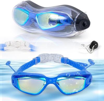 China Anti-fog UV Protection Swimming Goggles with Silver Plating Lens for Competition and Training for sale