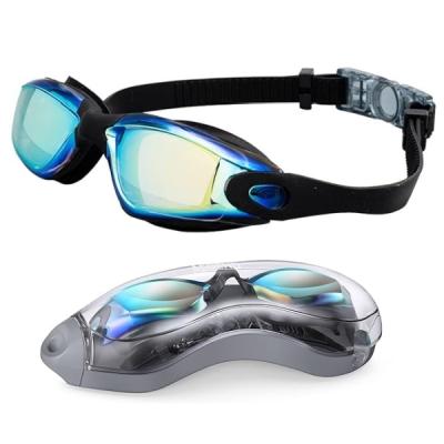 China Wholesale Adult Waterproof Anti-Fog Anti-UV Swimming Goggles PC Electroplated Silicone Sports Eyewear for sale