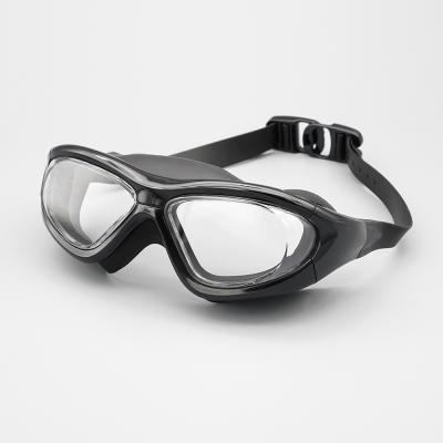 China Black Silicone Waterproof Anti-Fog Swimming Goggles with UV Protection for Adults for sale
