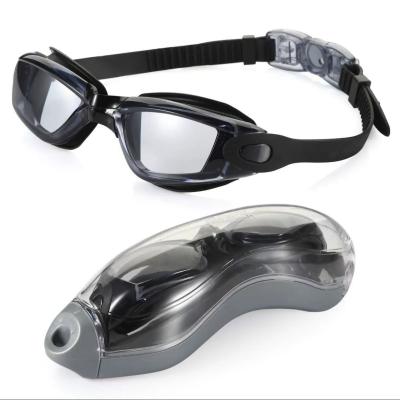 China Wholesale Adult Gradient Transparent Swimming Goggles with Anti-Fog Anti-UV and Adjustable Strap for sale