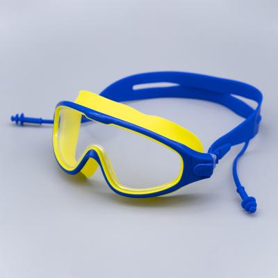 China High Sales Kids HD Swim Goggles Large Frame Silicone Surf Ear Plugs Anti-Fog and Anti-UV Sport Diving Goggles for sale