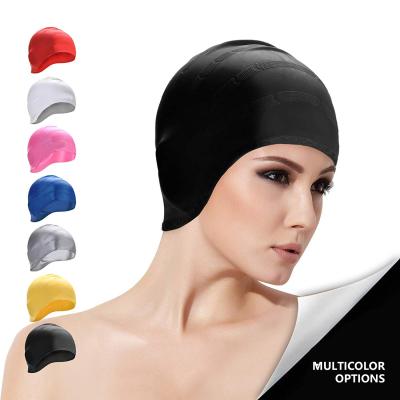 China Anti Slip Soft Silicone Swimming Hat Cap With Ear Protection For Men Women for sale