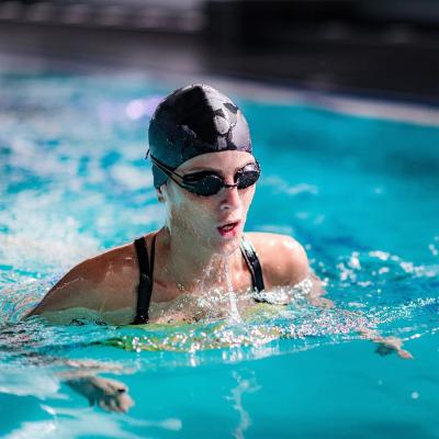 China Durable Elastic Non-Slip Printed Women Swimming Cap Silicone Bathing Caps for sale