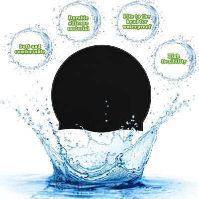 China Men's and Ladies Swimming Caps Printed Silicone Waterproof Bubble Swim Hat for sale