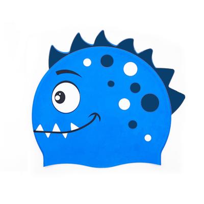 China Durable Soft Waterproof Non Slip Silicone Swim Cap for Kids with Custom Logo for sale