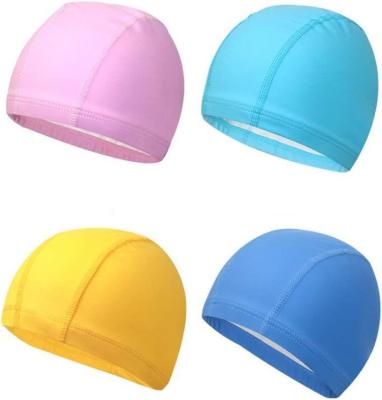 China Elastic Silicone Swimming Cap Waterproof and Breathable PU Coated for Men and Women in 5 Colors for sale