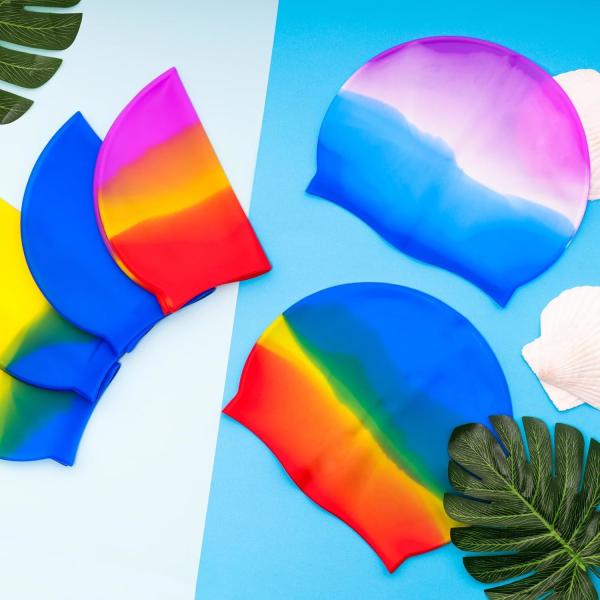 Quality Custom Color Recyclable Silicone Swimming Cap for Children and Adults with OPP Bag for sale