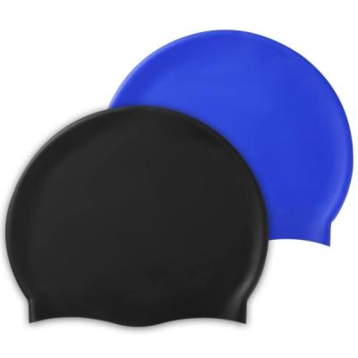 China Soft Waterproof Non-Slip Silicone Swim Cap with Ear Protection for Long or Short Hair for sale