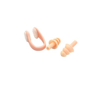 China Reusable Silicone Swimming Ear Plugs with Nose Clip for 30dB Noise Reduction for sale