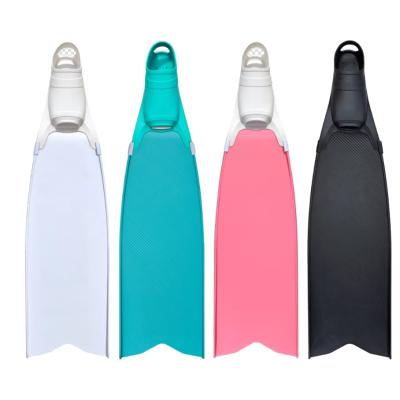 China Long Blade Silicone Rubber Carbon Fiber Swimming Fin for Adults and Kids Free Diving Training for sale