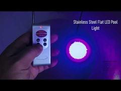 6 Keys Remote RGB Pool Light LED Flat Wall Mounted Stainless Steel 12V AC IP68 Waterproof