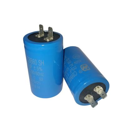 中国 CBB60 S3 モーターランコンデンサータ 450V 20mfd 潜水式スタートコンデンサータ 2つの高速接続端末 販売のため