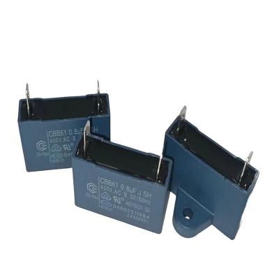 Cina Climatizzatore di classe B CBB61 Ventilatore condensatore 450V 0,8mfd Nero con auto-guarigione in vendita