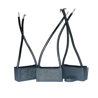中国 1.2UF ACモーターコンデンサー コンデンサー CBB61 450V 100 プラスチックの三角形を持つ線長 販売のため