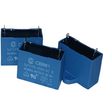 Cina 5.0UF 450V Ventilatore da tavolo Capacitore CBB61 Ventilatore 10000 Ore 25 / 85 / 21 in vendita