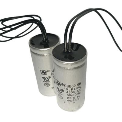 Cina 10uf condensatore motore a pompa d'acqua CBB60 3000 ore vita condensatore di riscaldamento ad induzione in vendita