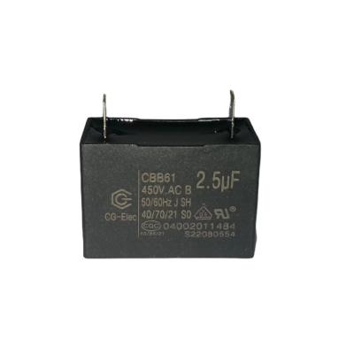 Cina Condizionatore d'aria CBB61 Ventilatore condensatore 450V 2.5mfd Triangolo di plastica con foro di posizione in vendita