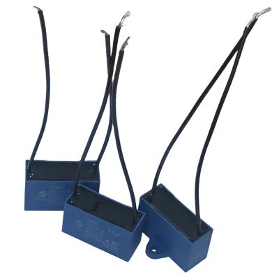 中国 CBB61 450V 3.5UF Blue S3 高速天井扇風機 コンデンサー プラスチック三角位置穴 販売のため