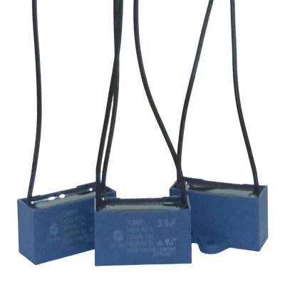 中国 CBB61 450V 3.5UF Blue S3 高速天井扇風機 コンデンサー プラスチック三角位置穴 販売のため