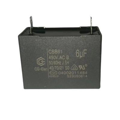Cina 450V 6.0mfd CBB61 Due terminali con collegamento rapido Climatizzatore Ventilatore condensatore in vendita
