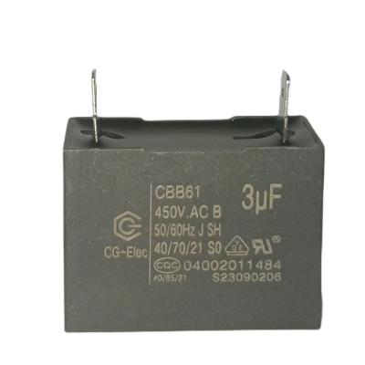 Cina CBB61 Ventilatore Climatizzatore Condensatore di avvio 450V 3.0UF Motor Ventilatore di funzionamento Condensatore 10000 ore in vendita