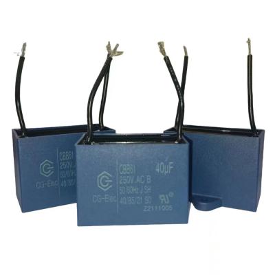Cina CBB61 250V 40UF Lunghezza della linea 60 AC Motor Capacitor Blu ROHS in vendita