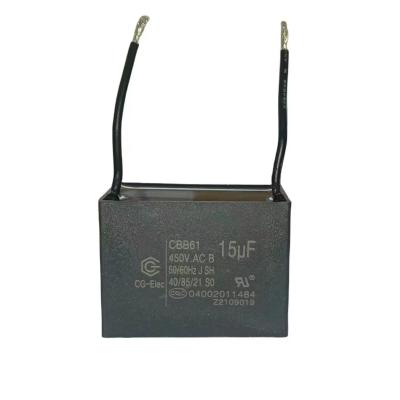 Cina CBB61 450V 15UF Lunghezza di linea 60 AC condensatore motore con 10000 ore in vendita
