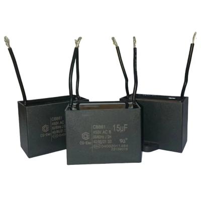 Cina CBB61 450V 15UF Lunghezza di linea 60 AC condensatore motore con 10000 ore in vendita