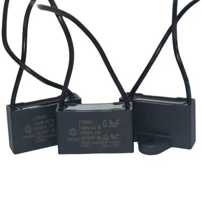 Cina CBB61 450V 0,8UF 10000 ore condensatore motore CA con 100 lunghezza di linea in vendita