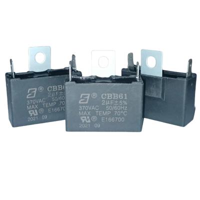 Cina CBB61 250V 2.0UF AC Motor Condensatore Condensatore in esecuzione 50 / 60HZ Celling Fan Starright Lug in vendita