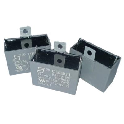 中国 CBB61 370V 8.0UFファンコンデンサ 187 トर्मナルモーターランコンデンサ マックステンプ 70 °C RoHS 販売のため