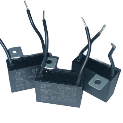 Cina CBB61 450V 2.0mfd condensatore ventilatore di soffitto con orecchio di ferro piegato con foro di localizzazione in vendita