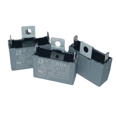 Cina CBB61 Motor Start Capacitor 450V 1.5UF Ventilatore Capacitor Retta RoHS 25 / 70 / 21 in vendita