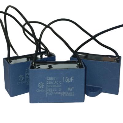 中国 CBB61 250V 15UF ブルー エアコン 扇風機 コンダッシター 200 線長 VH 端末 販売のため