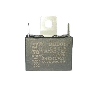 Cina CBB61 Motore del ventilatore a corrente alternata 250V 2.0UF Condensatore Straight Lug Classe C 3000 ore in vendita
