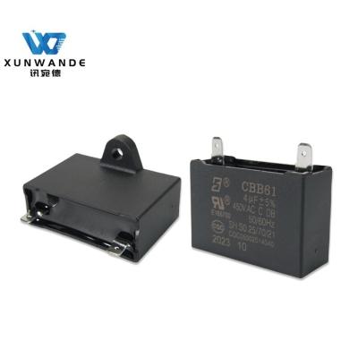 Cina CBB61 Ventilatore condensatore 187 Terminal Motor Run Condensatore 450V 4.0UF Auto-guarigione in vendita