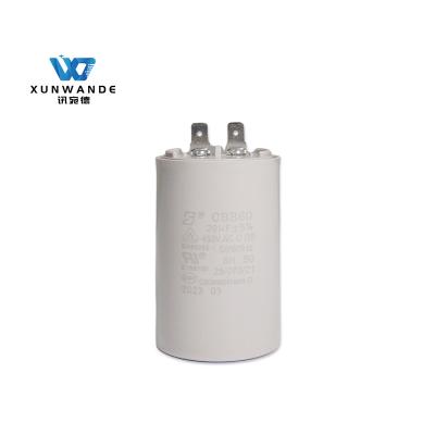 Китай CBB60 450V 20UF Электромоторный конденсатор 25 / 70 / 21 Серый пластиковый корпус 3000 часов продается