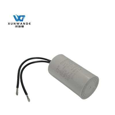 中国 CBB60 450V 5.0UF ポリエステルフィルムコンデンサー 100 ワイヤー 40 / 85/ 21 走行コンデンサー 販売のため