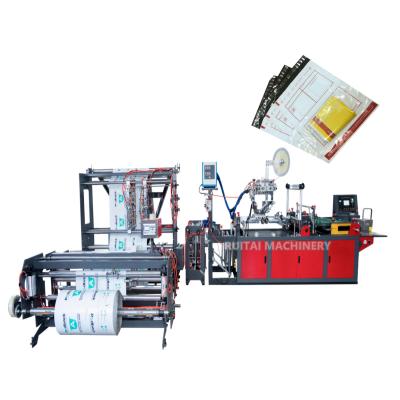 China intermitted break glue hot melt glue PET film plastic courier bag making machine for sale