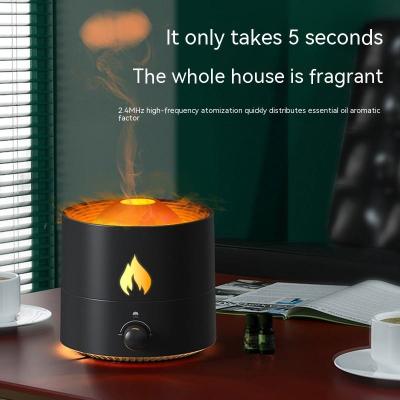 China Jellyfish Fire Volcano Humidifier Air Diffuser Wholesale Portable Flame Oil Essential Aroma Mini Volcanic Diffuser for sale