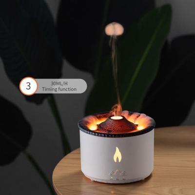 China Electric Essential Oil Aroma Diffuser With Remote Ultrasonic Smart Aroma Diffuser Volcano 360ML Humidifier Flame for sale