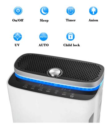 China Homefish 500m3/H Household HEPA Air Purifier TUYA WIFI APP CONTROL for sale