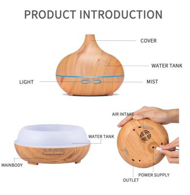 China Wholesale 500ML Large Capacity Ultrasonic Aroma Diffuser Aromatherapy Remote Control Mute Essential Oils Air Humidifier for sale