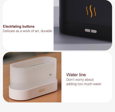China HOMEFISH ABS PP Ultrasonic Aroma Humidifier Flame Aromatherapy Machine 180ml for sale