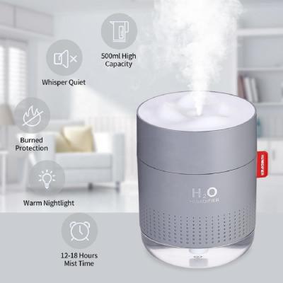 China Homefish OEM Luftbefeuchter 500ml Wasserbehälter Kapazität Reinnebelfeuchtiger Luft-Portable Desktop H20 zu verkaufen